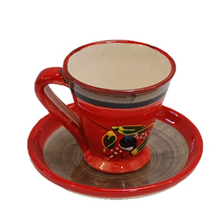 Tasse avec anse Nyons rouge - Poterie de Crestet